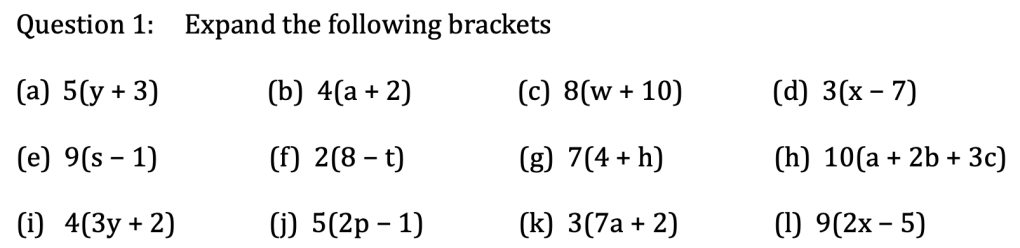 Y9. Algebra. Expanding Brackets – Maths with David