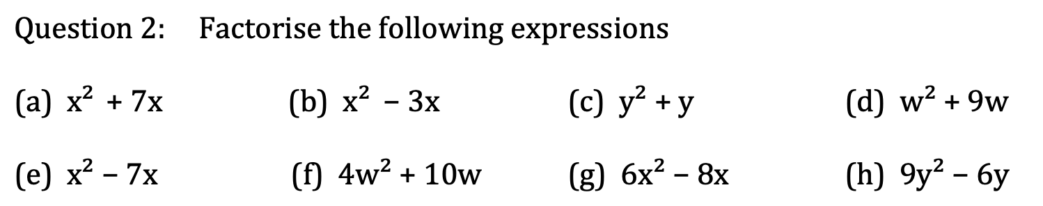 Y9. Algebra. Factorising Expressions – Maths with David