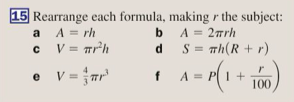 y9. Algebra. Changing Subject of Formula – Maths with David