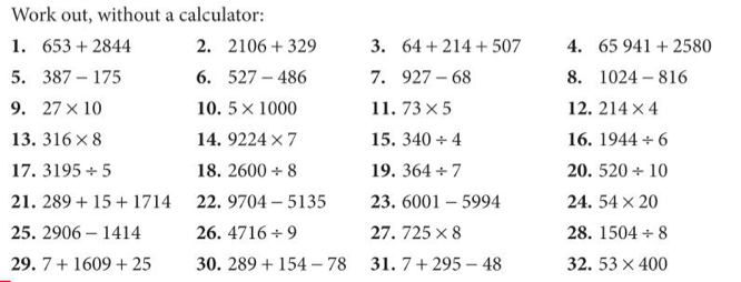 KS4. Number. Arithmetic without a Calculator – Maths with David