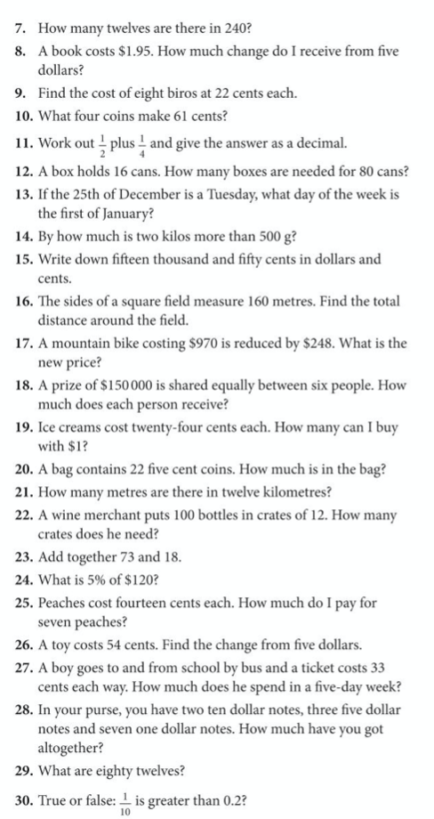 KS4. Number. Mental Arithmetic – Maths with David