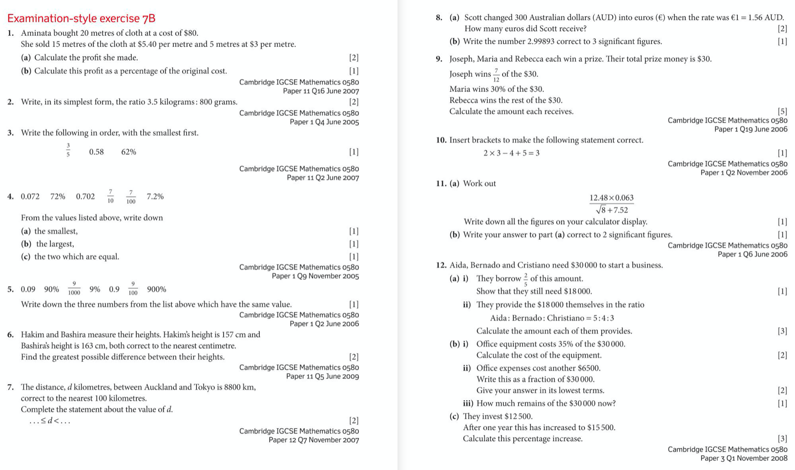 KS4. Number. Part 2. Combined practice – Maths with David