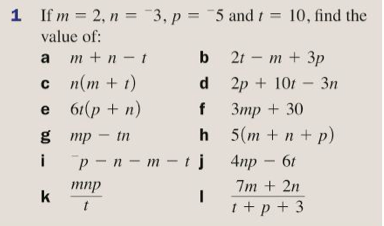 KS3. Algebra. 8. Substituting into expressions & using formulae – Maths ...