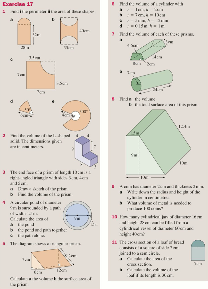 Area Volume And Perimeter