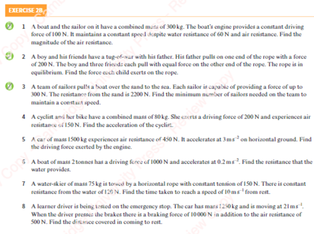 9709. Mechanics 1. One Dimensional Dynamics – Maths with David
