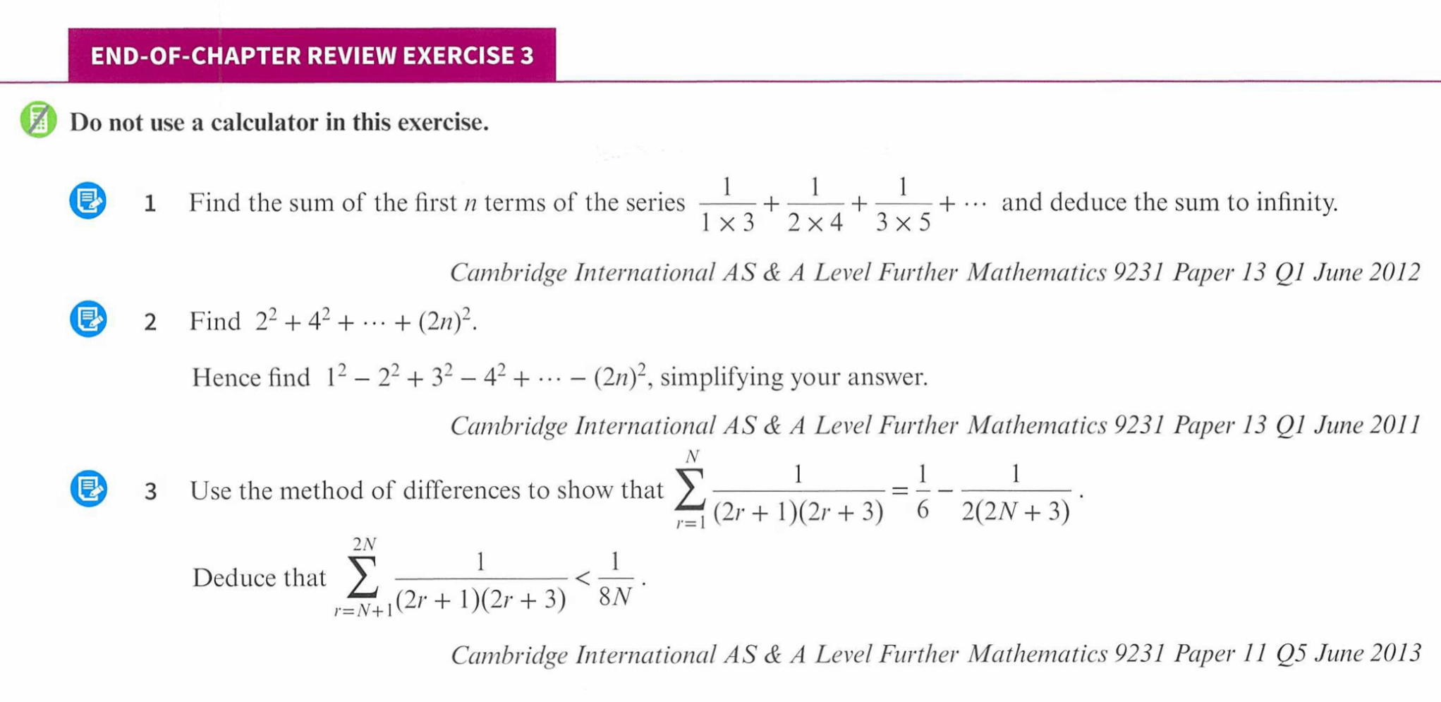9231. Further Pure 1. Summation of Series – Maths with David