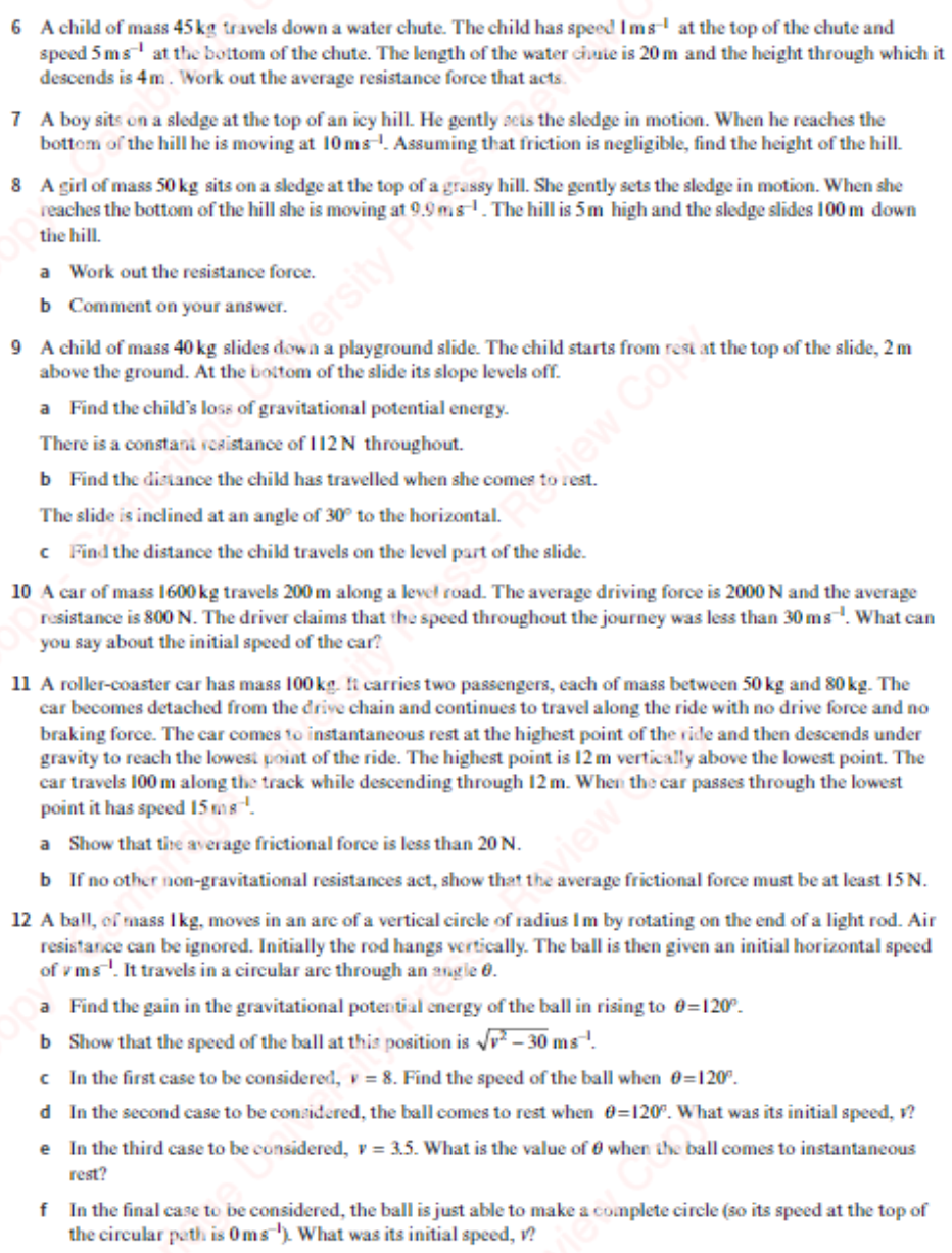 9709. Mechanics 1. Work-Energy & Power – Maths with David