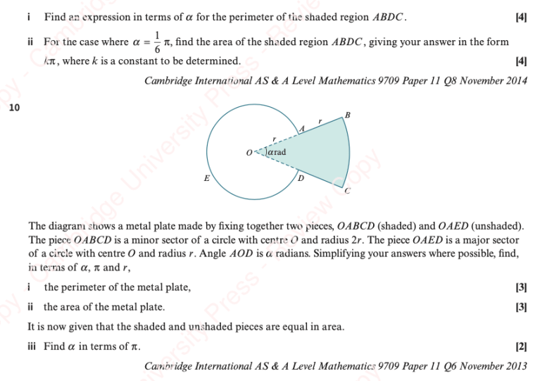 9709. Pure 1. Circular Measure – Maths with David