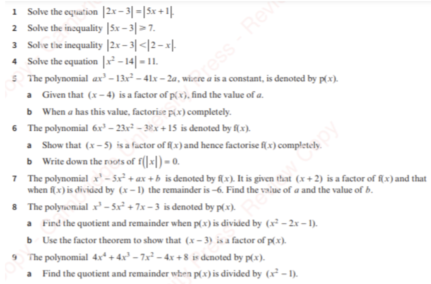 9709. P3. Algebra – Maths with David
