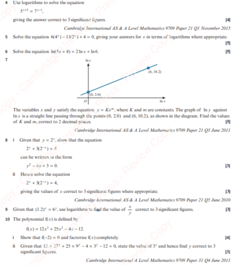 9709. P3. Logarithmic & Exponential Functions – Maths with David