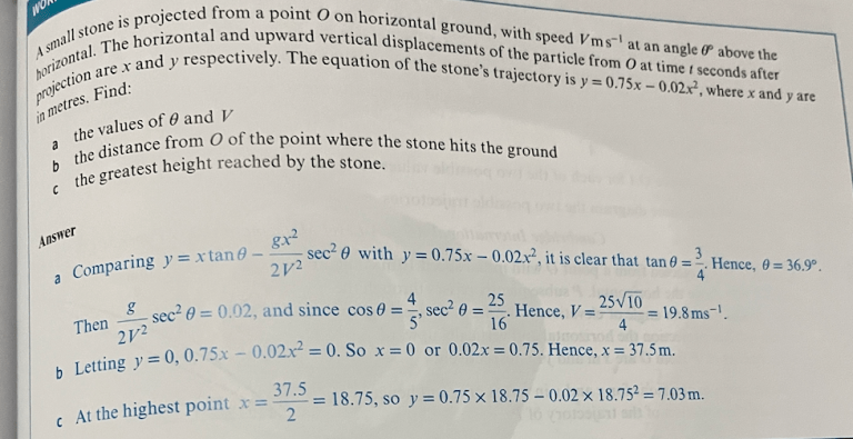 9231M. Motion of a Projectile – Maths with David