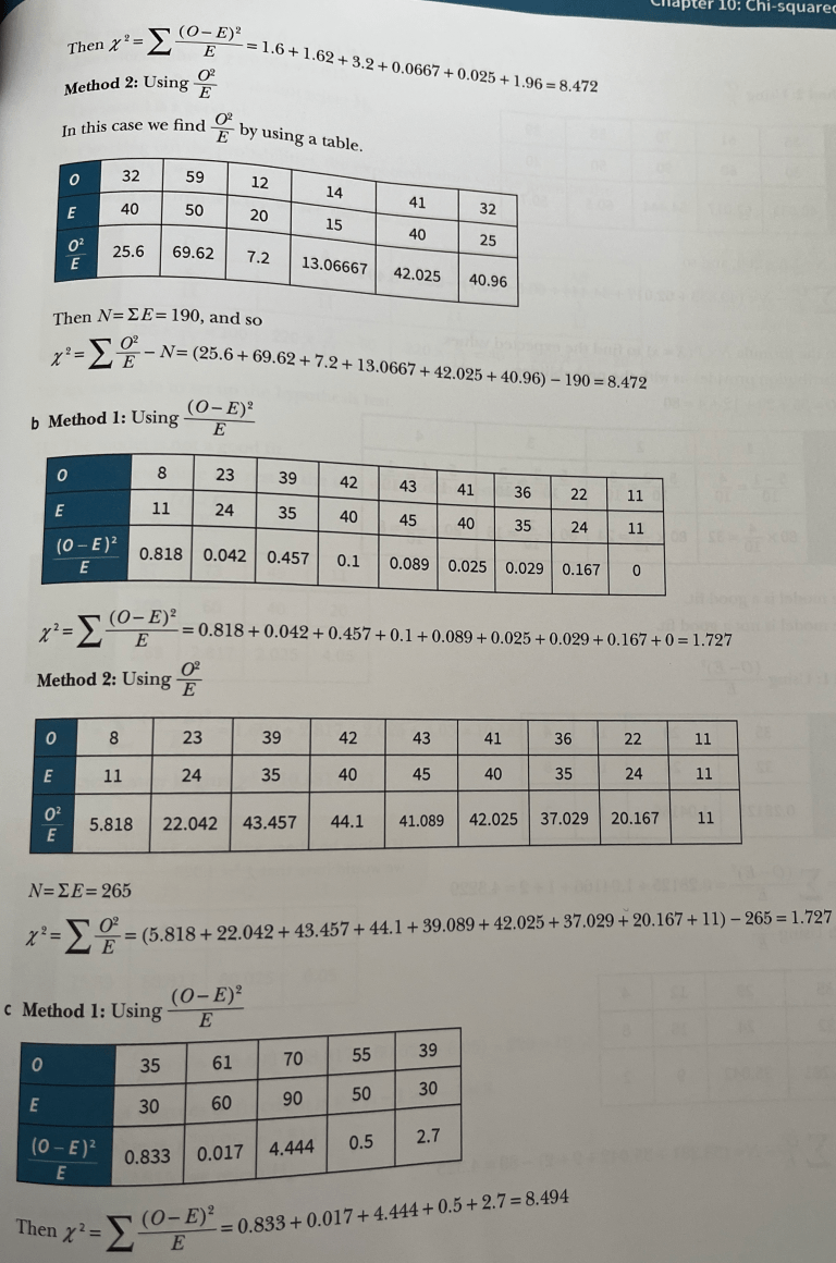9231. Statistics. Chi-Squared Tests. Exercise 1 – Maths with David