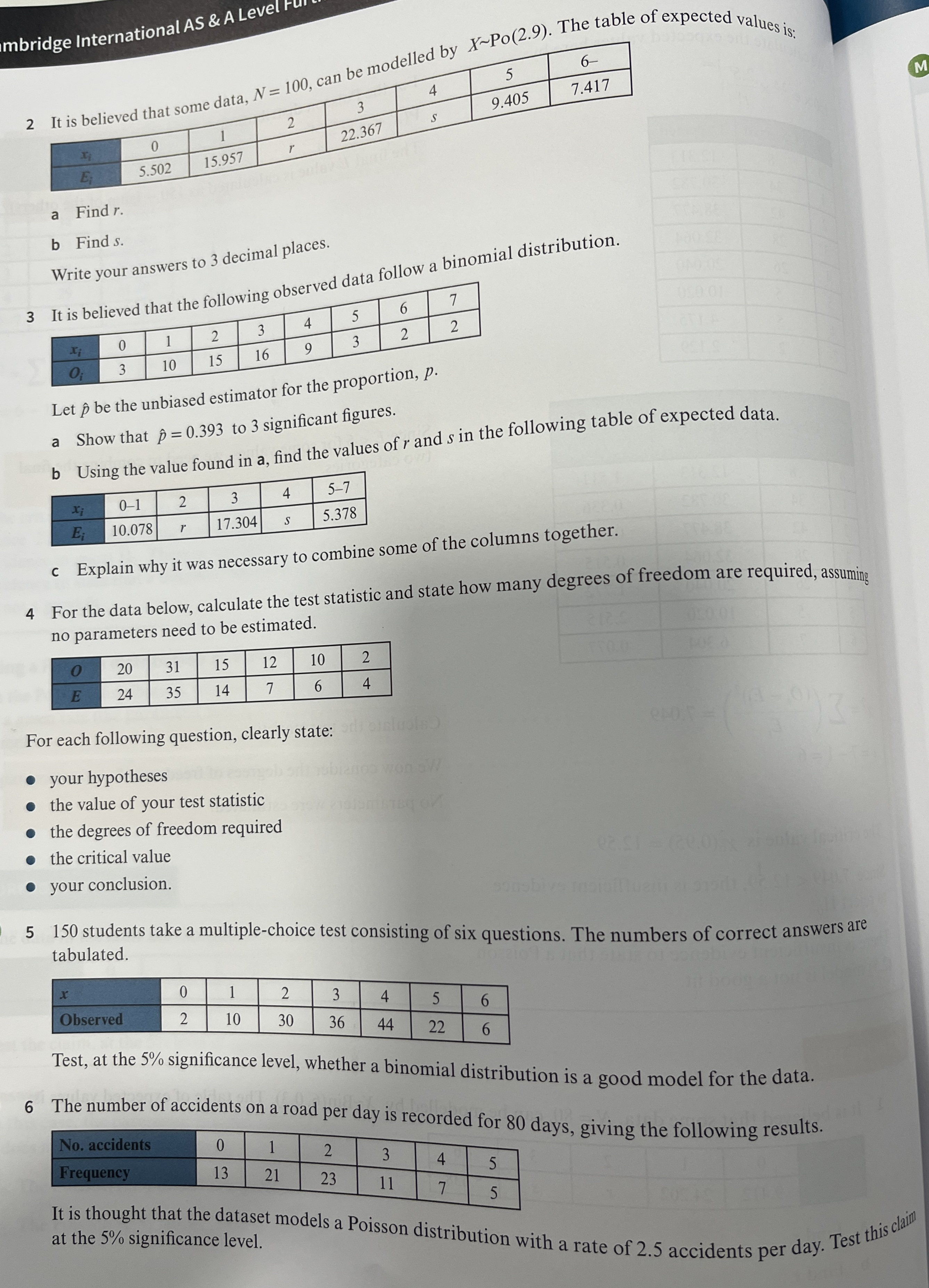 9231. Statistics. Chi-Squared Tests – Maths with David