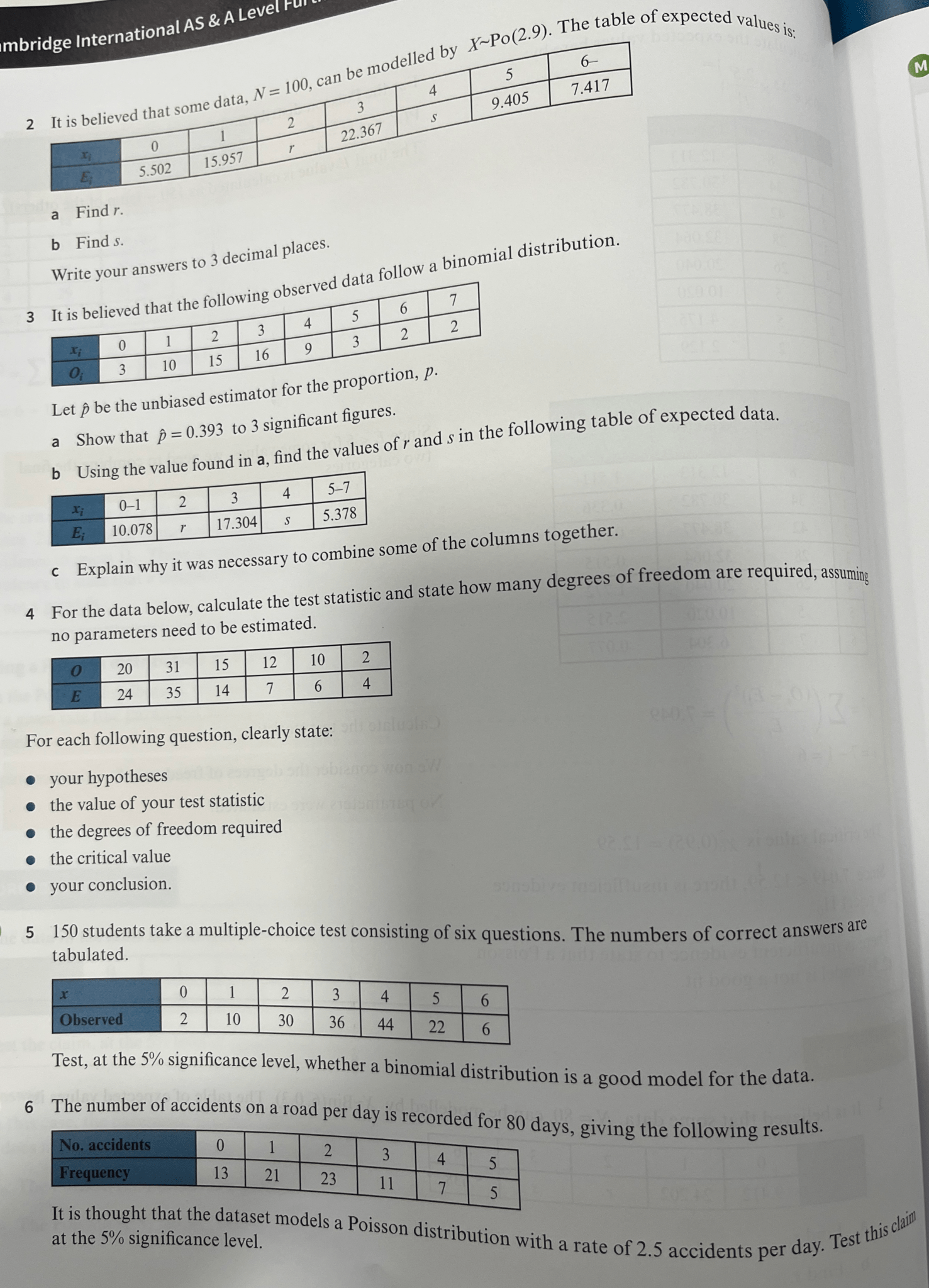 9231. Statistics. Chi-Squared Tests – Maths with David