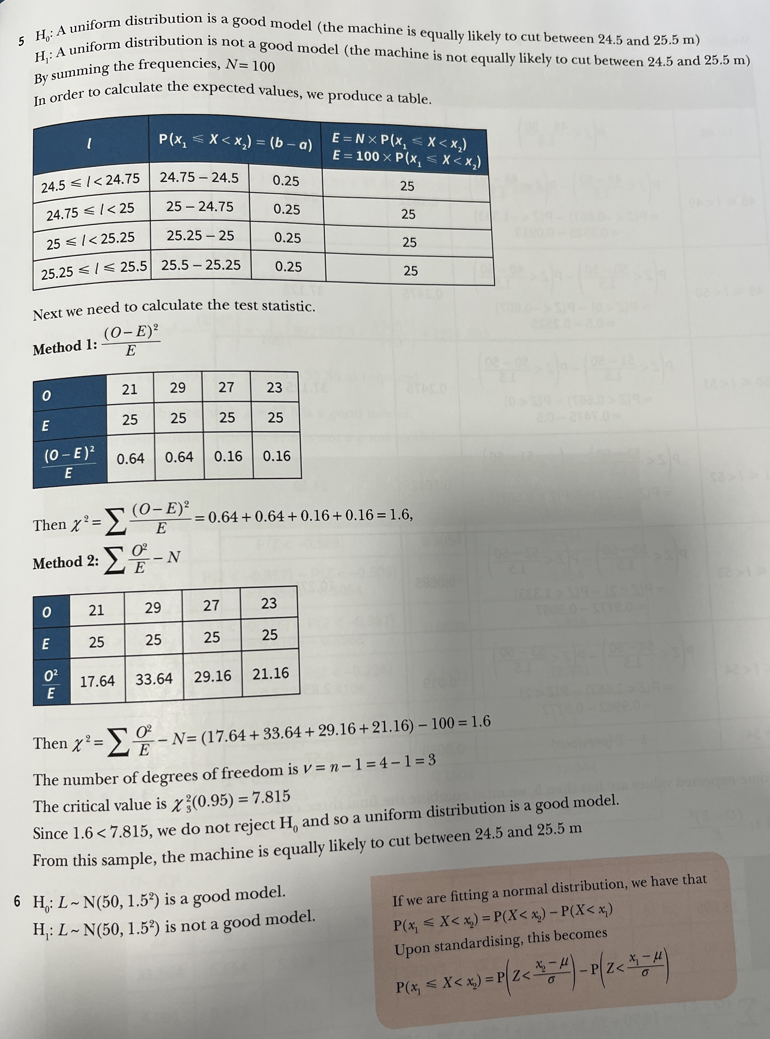 9231. Statistics. Chi-Squared Tests. Exercise 3 – Maths with David