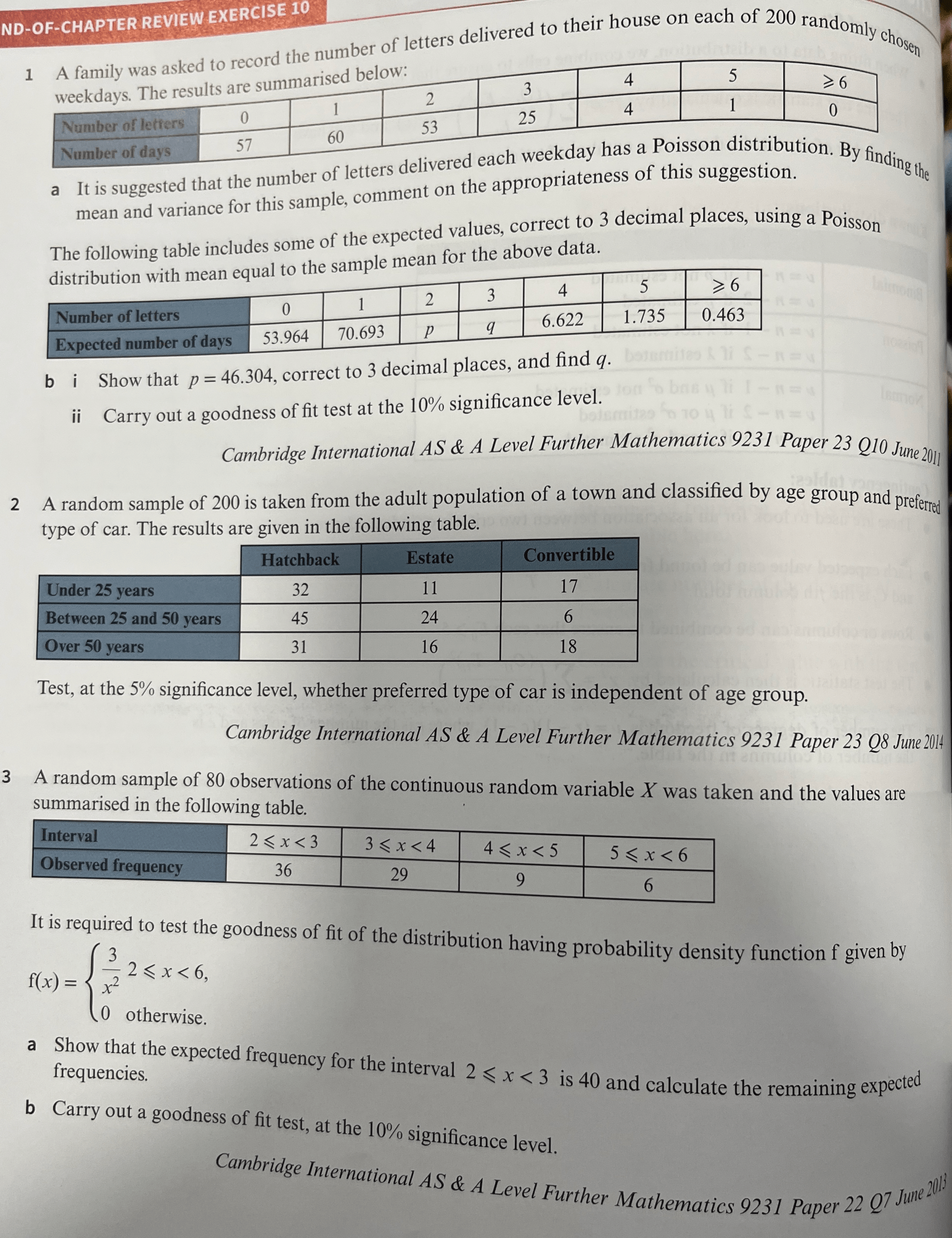 9231. Statistics. Chi-Squared Tests – Maths with David