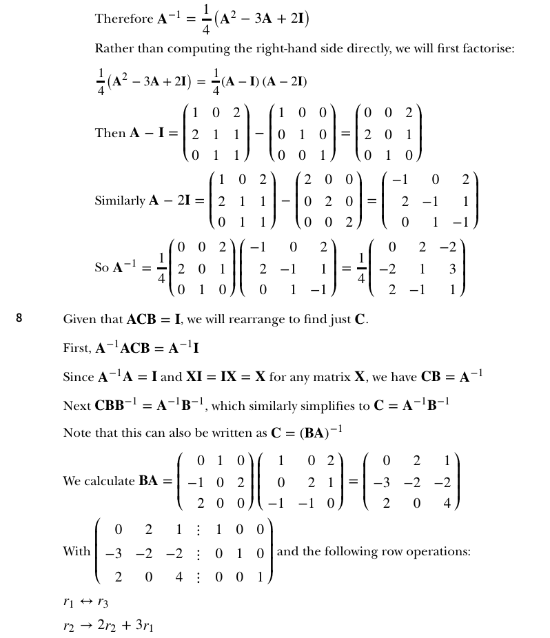 9231. Pure 1. Matrices 1. Exercise 2 – Maths with David