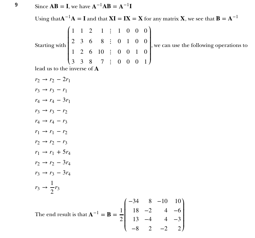 9231. Pure 1. Matrices 1. Exercise 2 – Maths with David