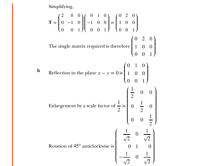 9231. Pure 1. Matrices 1. Exercise 4 – Maths with David