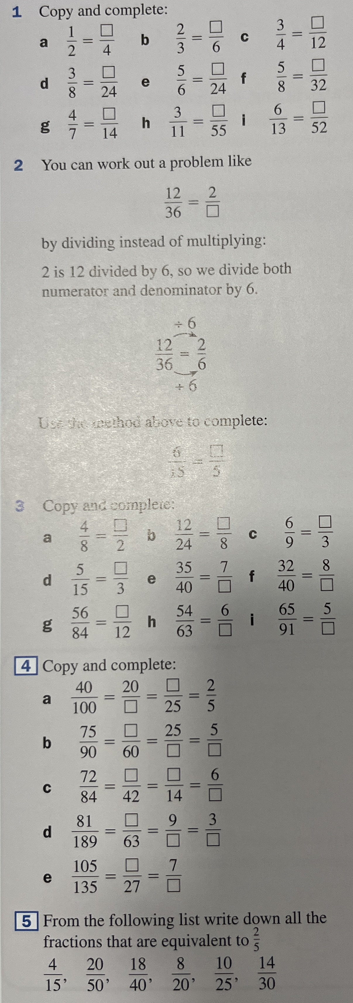 Year 7. Equivalent Fractions – Maths with David