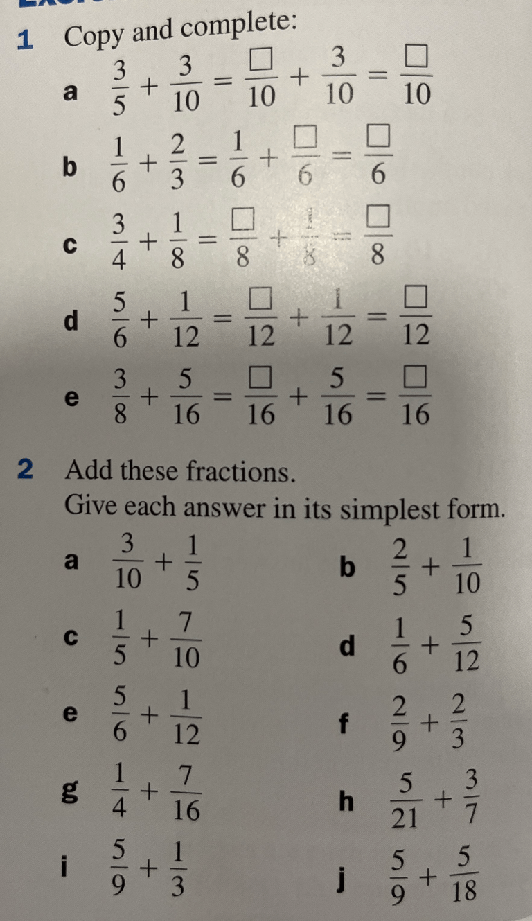 Year 7. Adding & Subtracting Fractions – Maths with David
