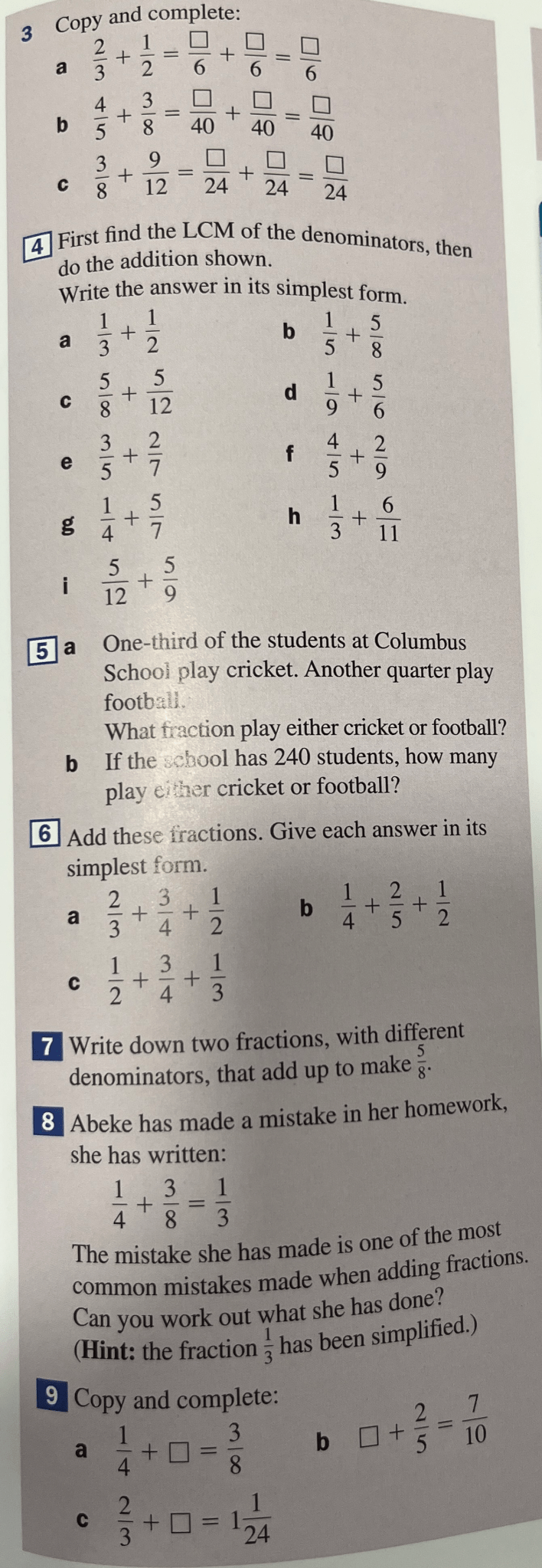 Year 7. Adding & Subtracting Fractions – Maths with David