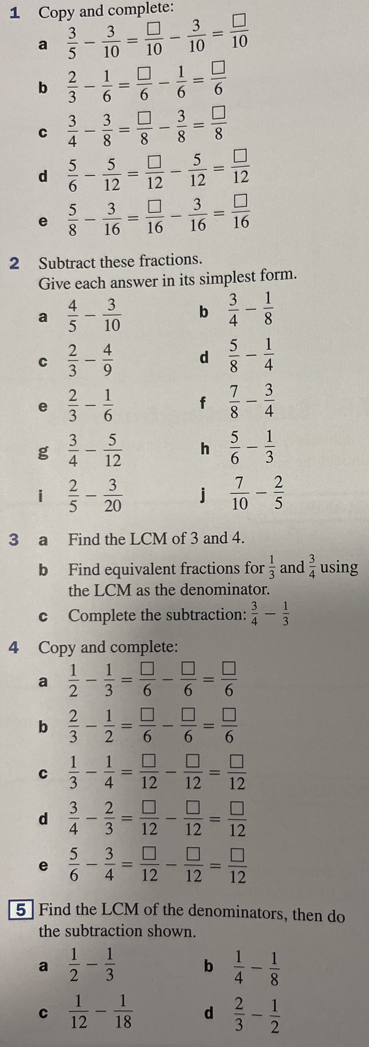 Year 7. Adding & Subtracting Fractions – Maths with David