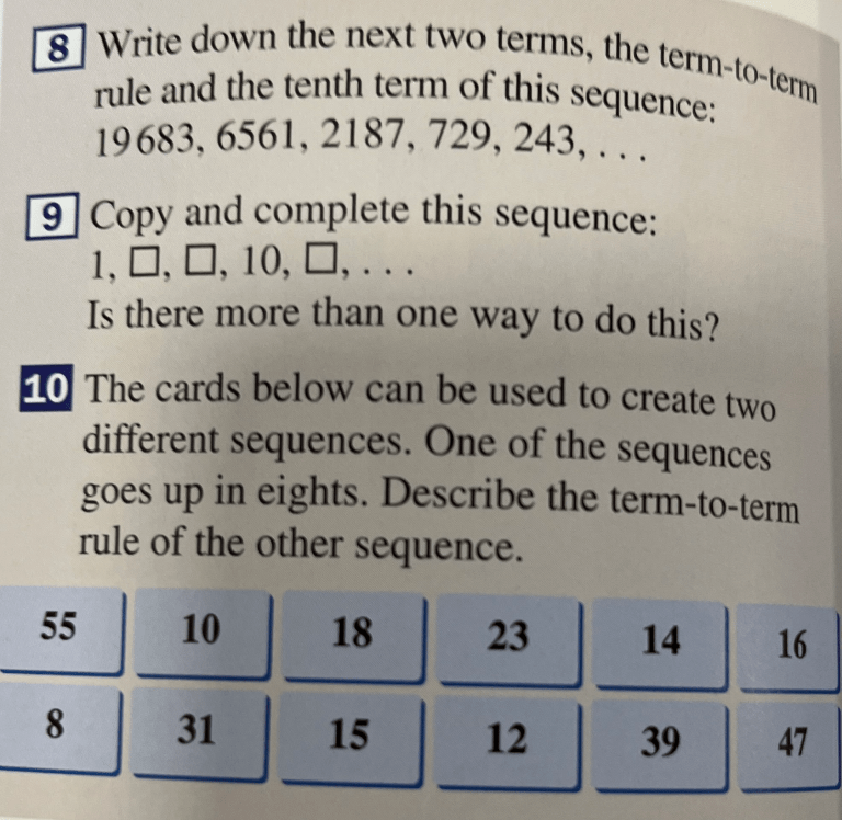 Year 7. Sequences – Maths with David