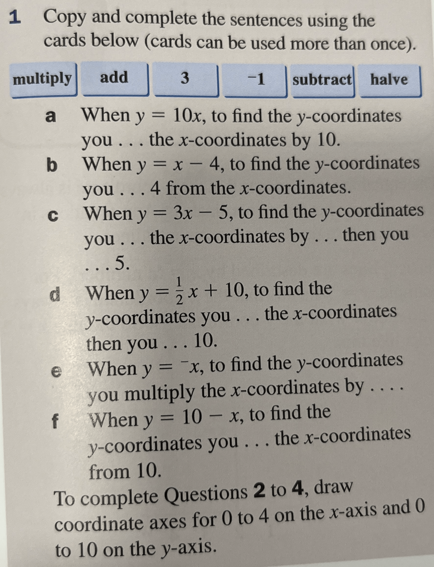Year 7. Graphs of Linear Functions – Maths with David