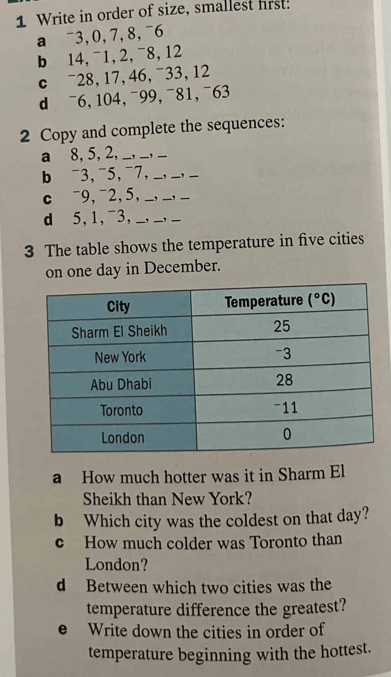 Year 7. Negative Numbers – Maths with David
