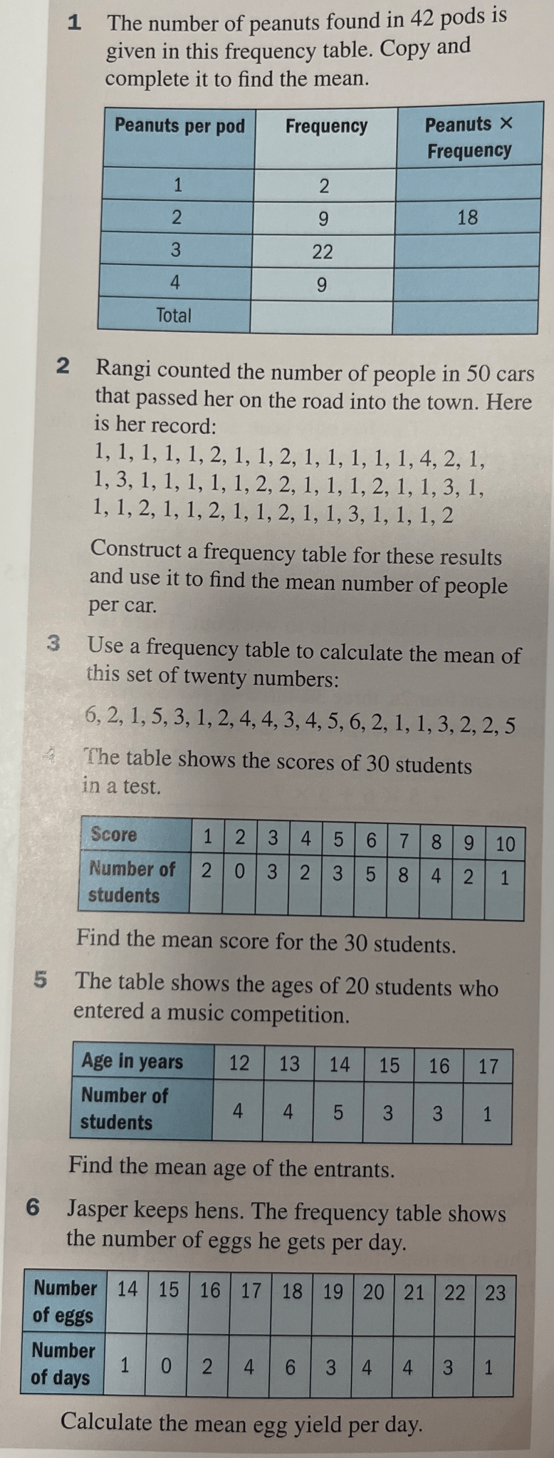 Year 7. Frequency Tables – Maths with David