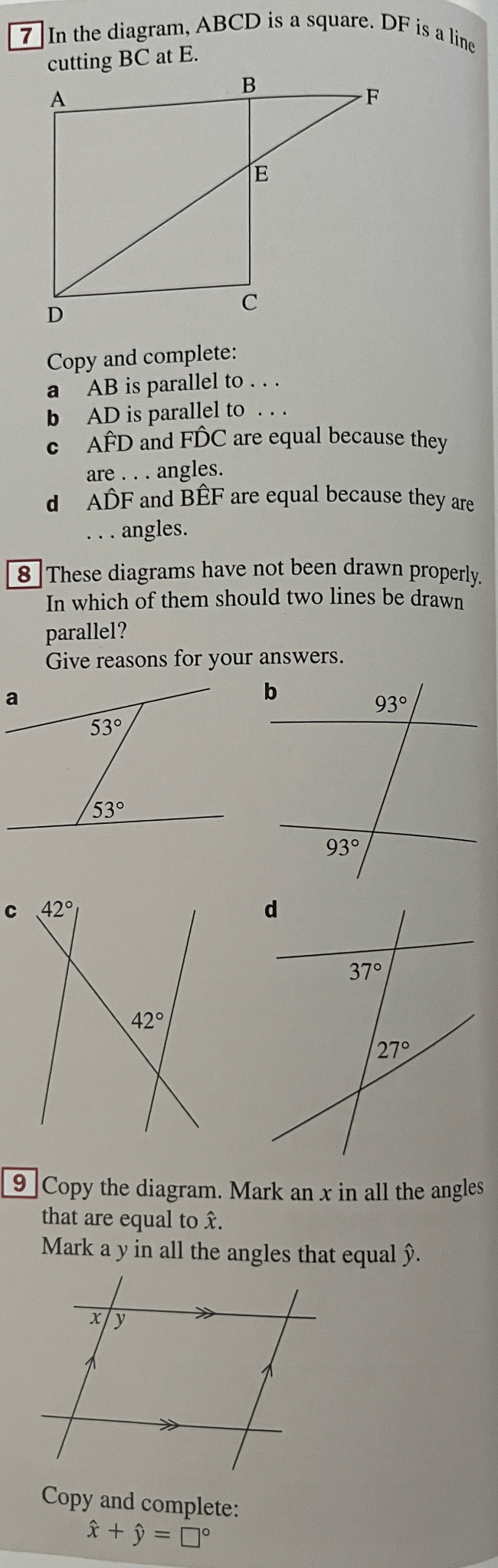 Year 7. Angles in parallel lines – Maths with David