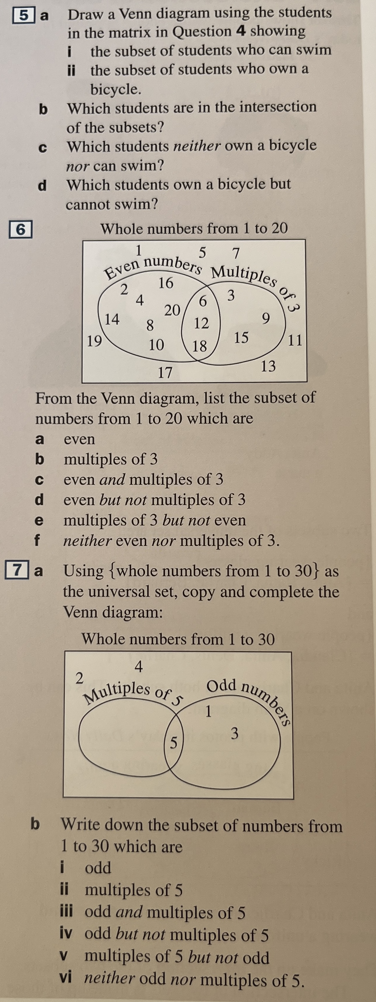 Year 7. Intersection – Maths with David