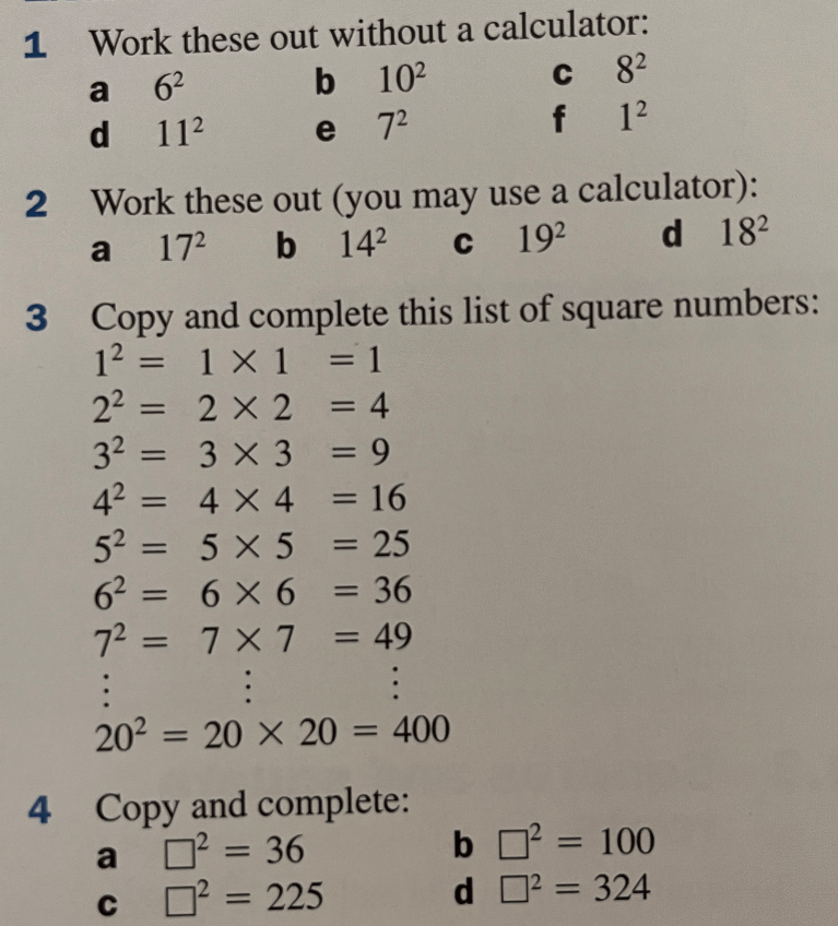 Year 7. Squares and Roots – Maths with David