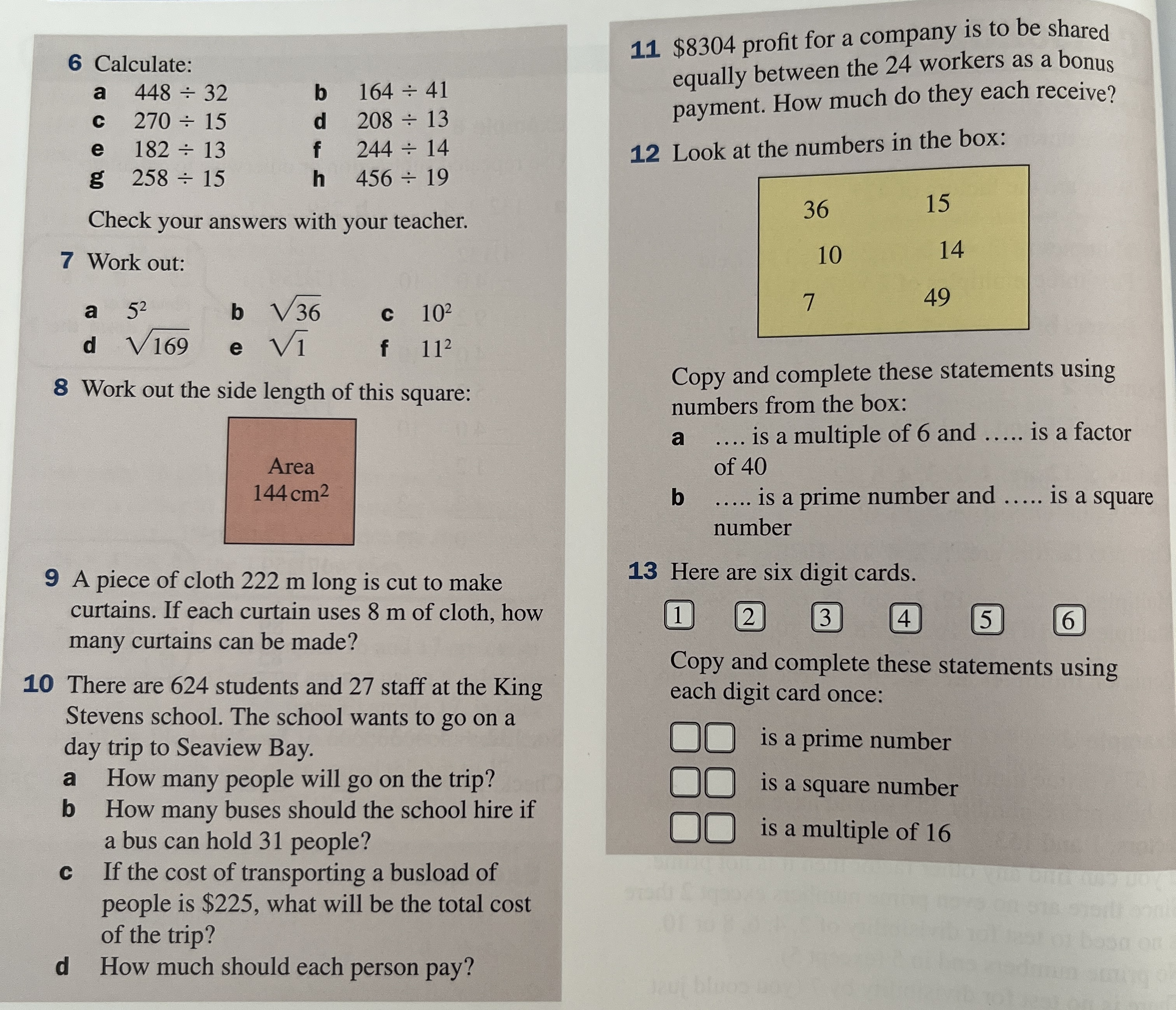 Year 7. Number. Practice 2 – Maths with David