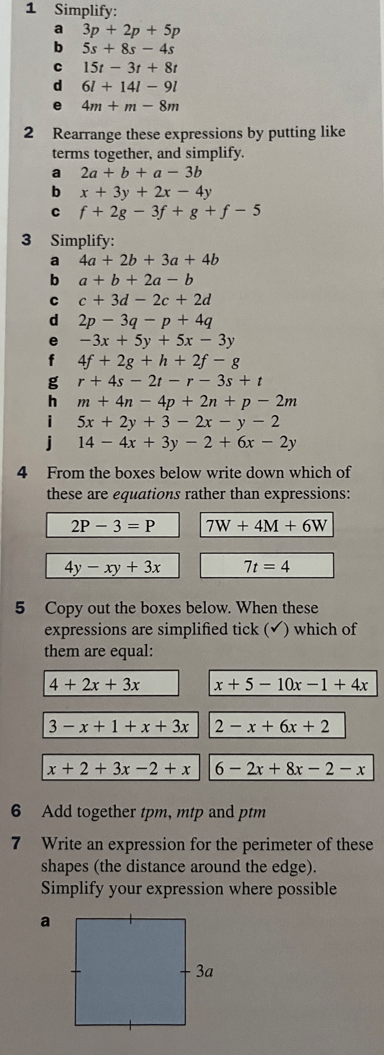 Year 7. Simplifying Expressions – Maths with David
