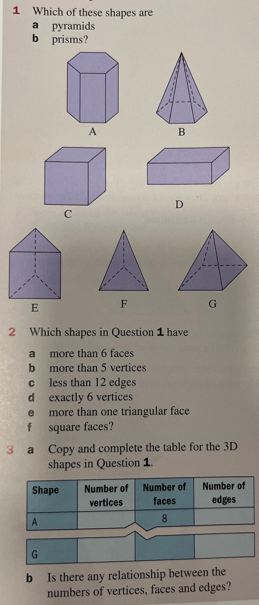 Year 7. 3D Shapes – Maths with David