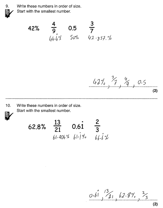 Year 7. Ordering Fractions, Decimals & Percentages – Maths with David