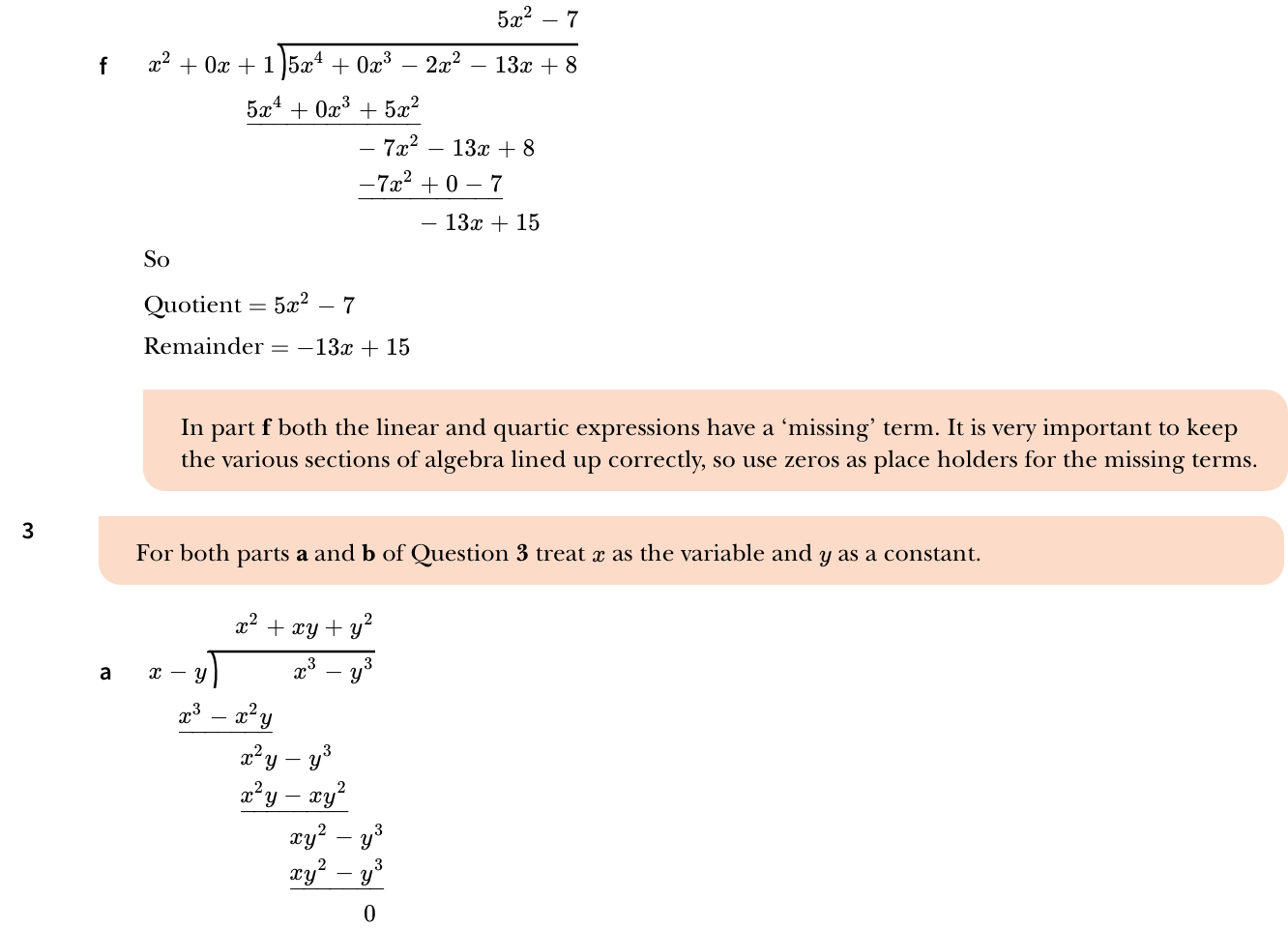 9709. P3. Polynomial Division. Solutions – Maths with David