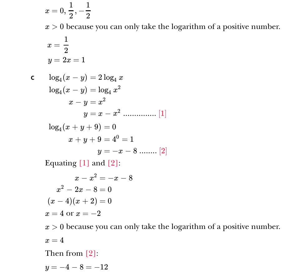 9709. P3. Logarithms. Exercise 4 Solutions – Maths with David