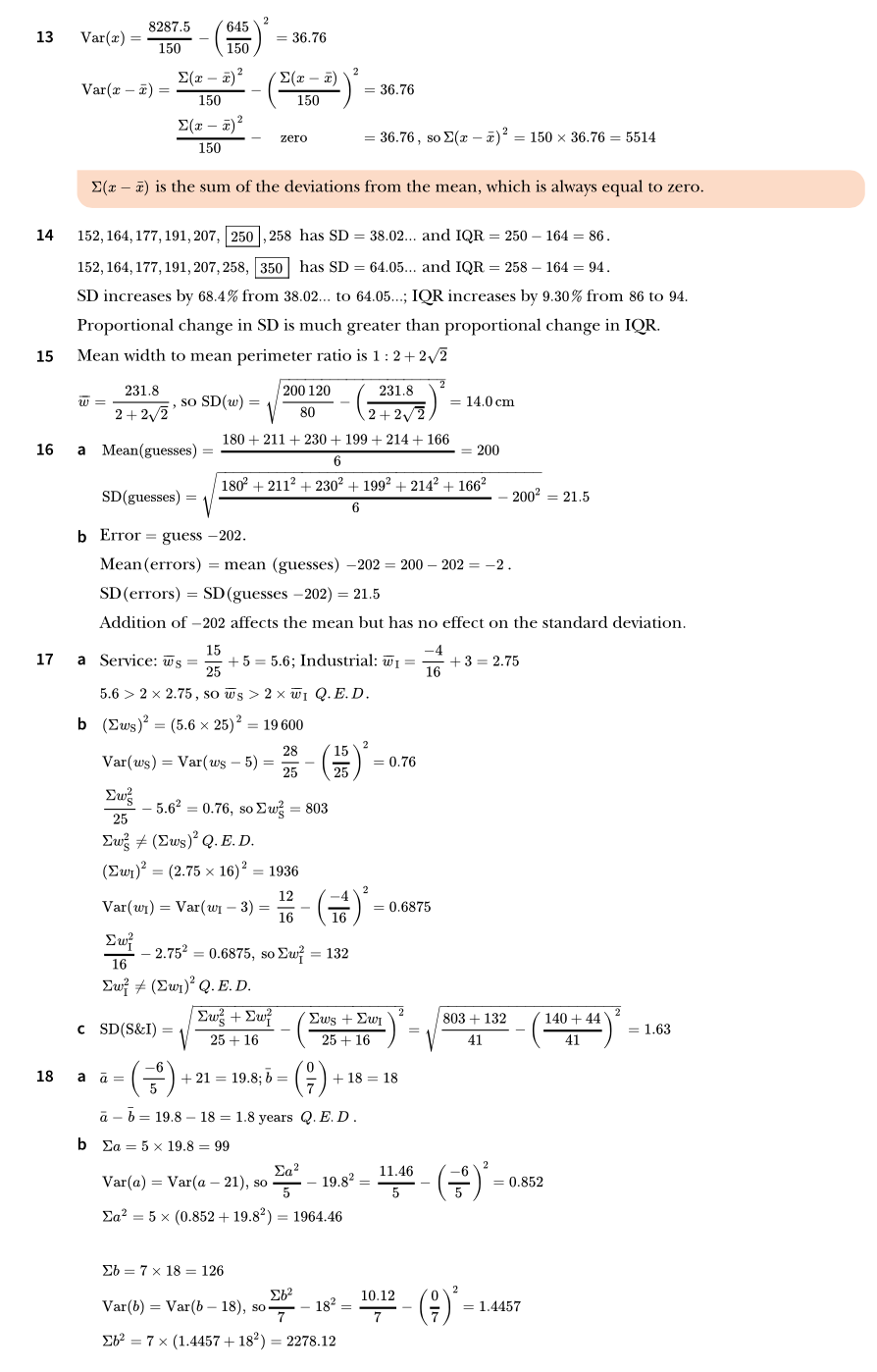 9709, S1. Measures of Variation. Exercise 4 & Mixed Exercise Worked ...