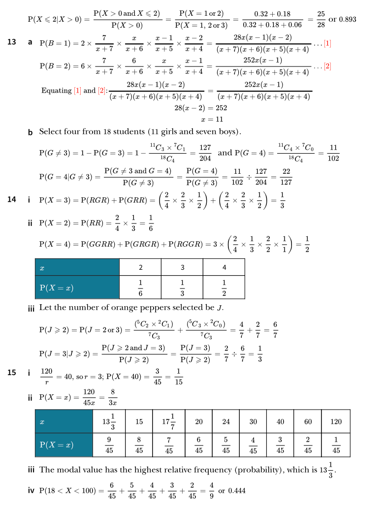 9709, S1. Probability Distributions. Exercise 2 & Mixed Exercise Worked ...