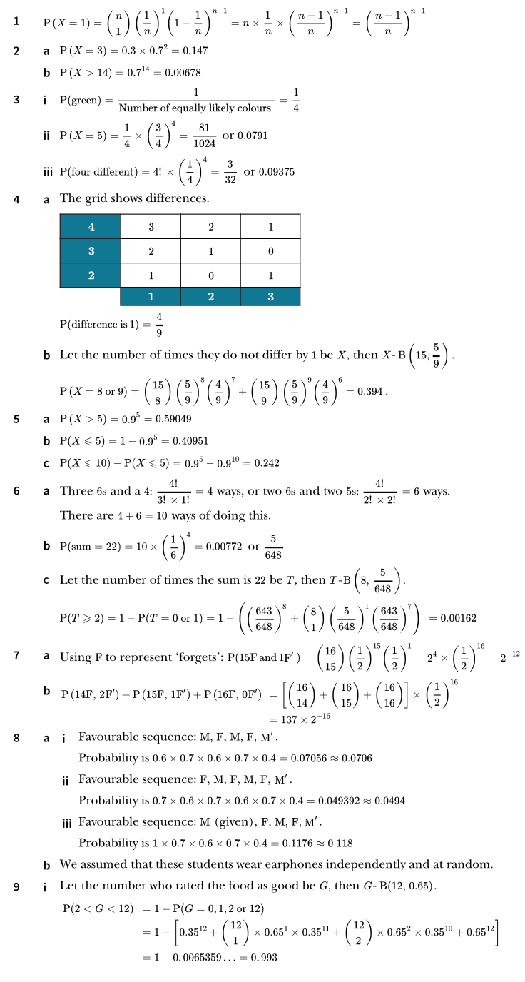 9709, S1. Binomial & Geometric Distributions. Exercise 4 & Mixed ...