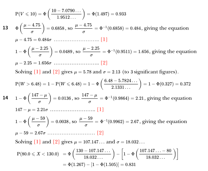 9709, S1. Normal Distribution. Exercise 2 Worked Solutions – Maths with ...