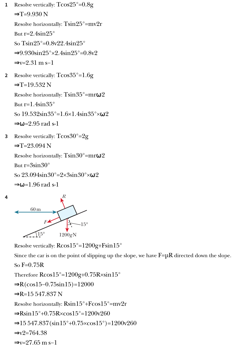 9231. FM. Circular Motion Exercise 2 Worked Solutions – Maths with David