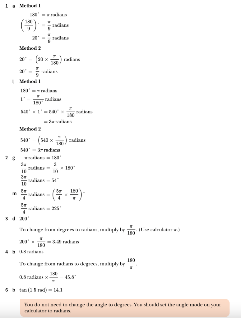 9709. P1. Circular Measure. Exercise 1 Worked Solutions – Maths with David