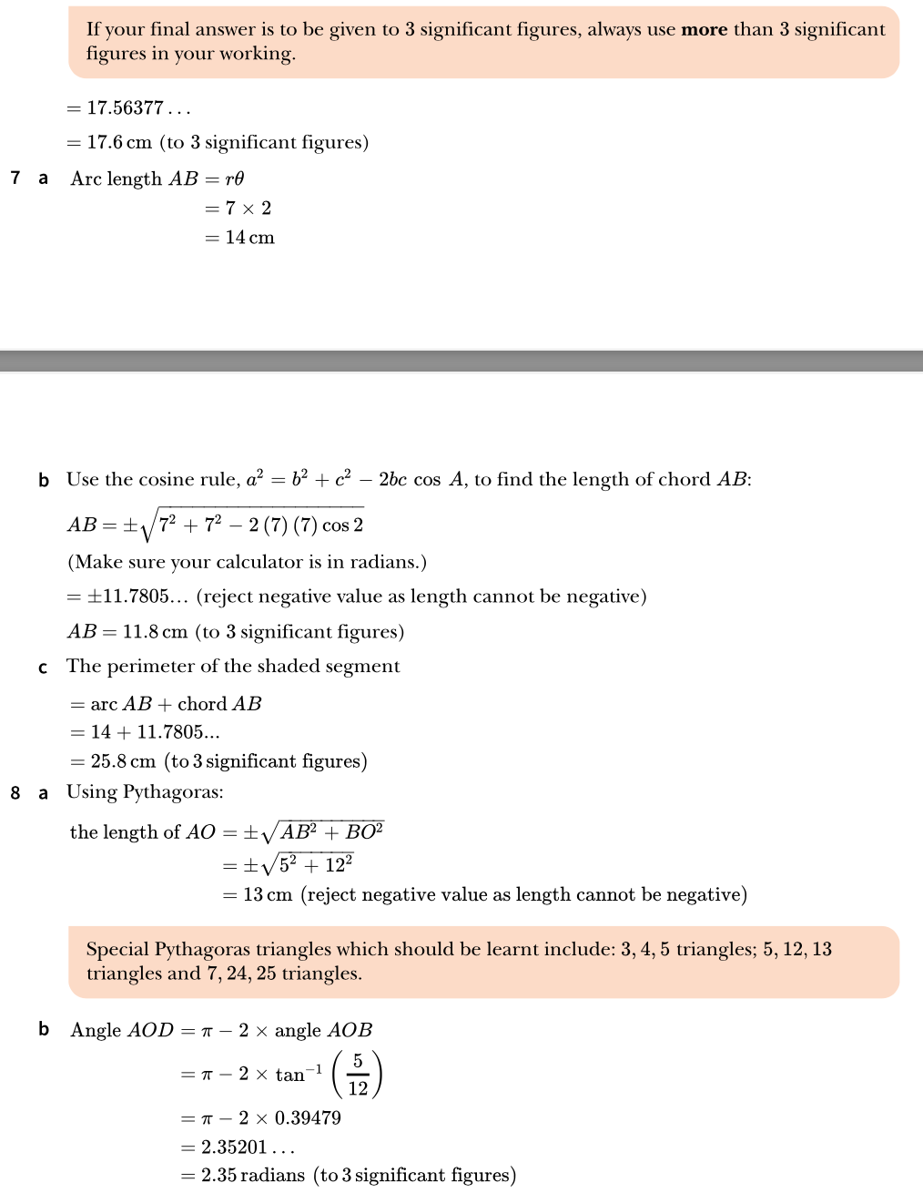 P1. Circular Measure. Exercise 2 Worked Solutions – Maths with David