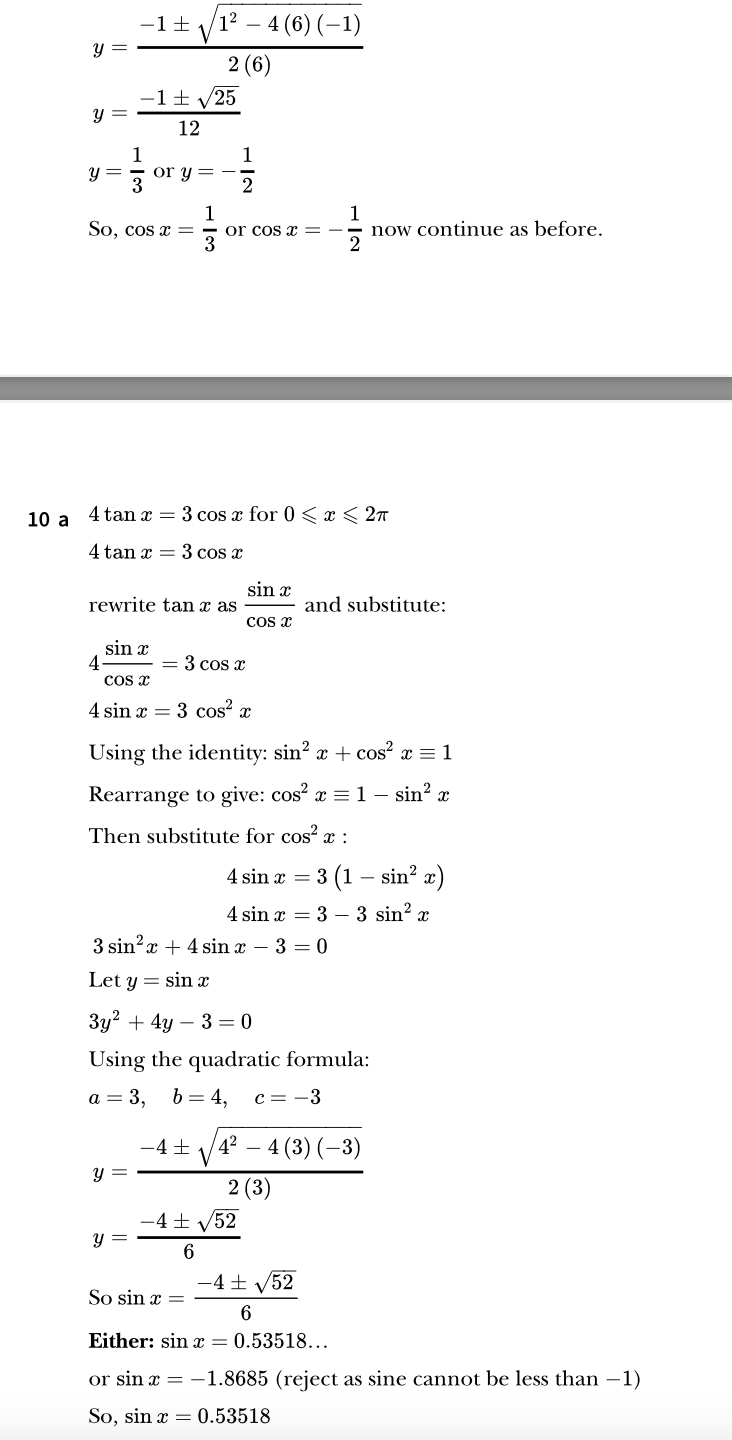 9709. P1. Trigonometry. Exercise 6 Worked Solutions – Maths with David
