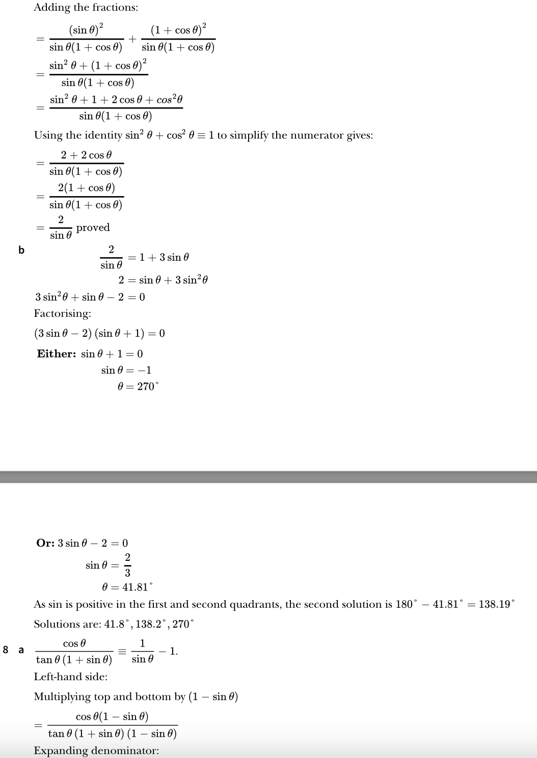 9709. P1. Trigonometry. Exercise 8 Worked Solutions – Maths with David