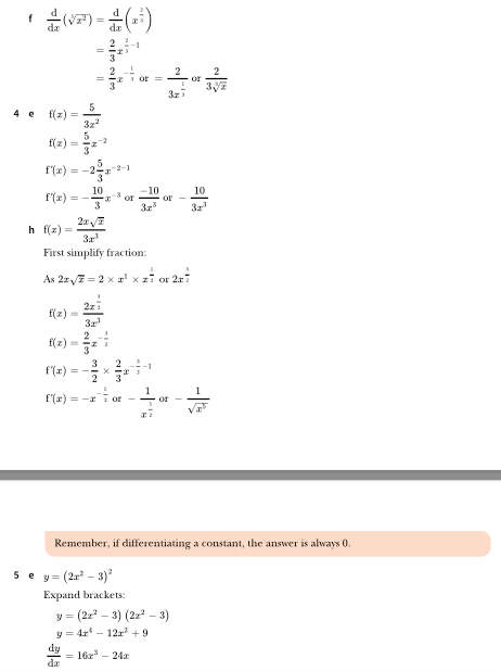 9709. P1. Differentiation. Exercise 1 Worked Solutions – Maths with David